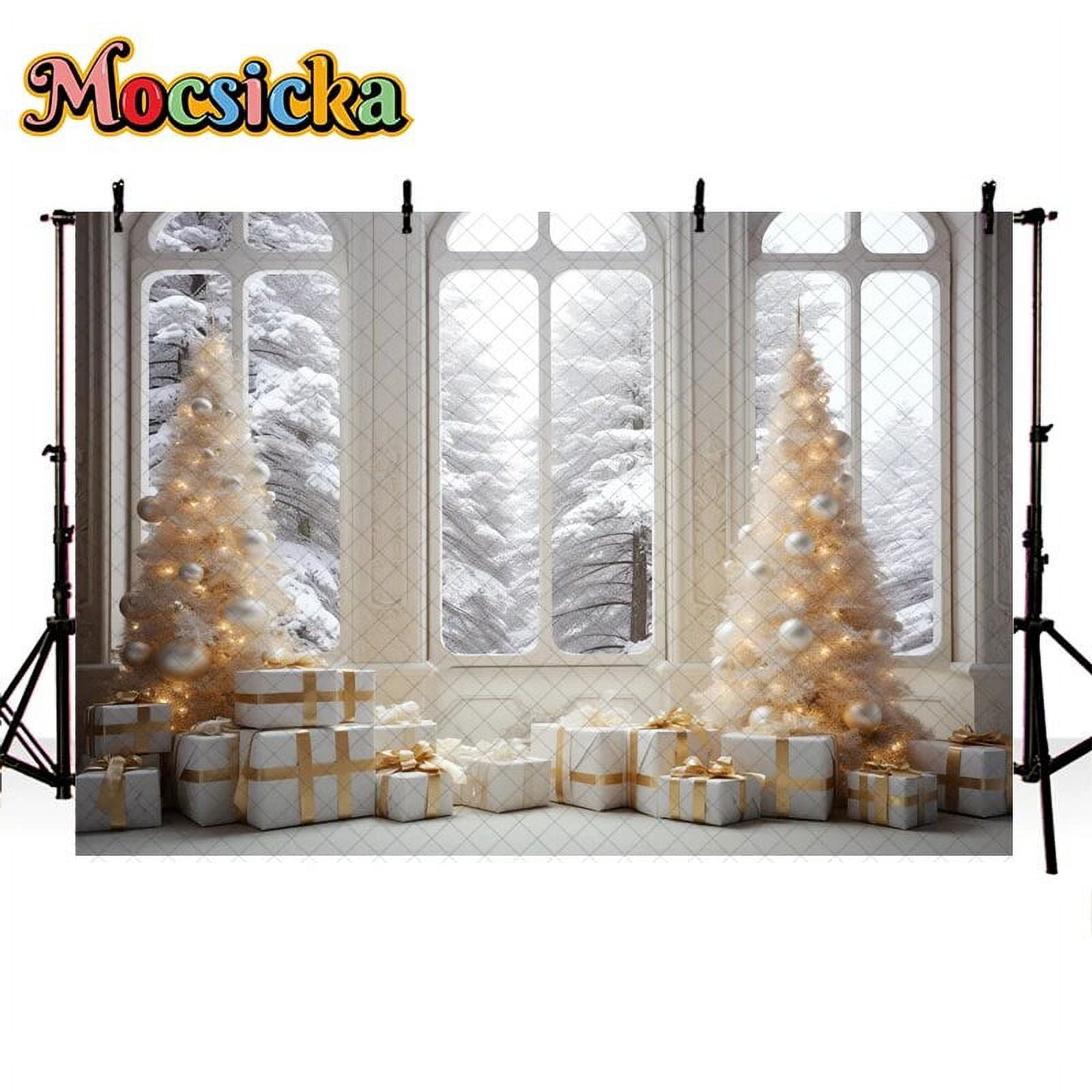 Winter Indoor Christmas Tree Window Photography Backdrop Gift Forest ...