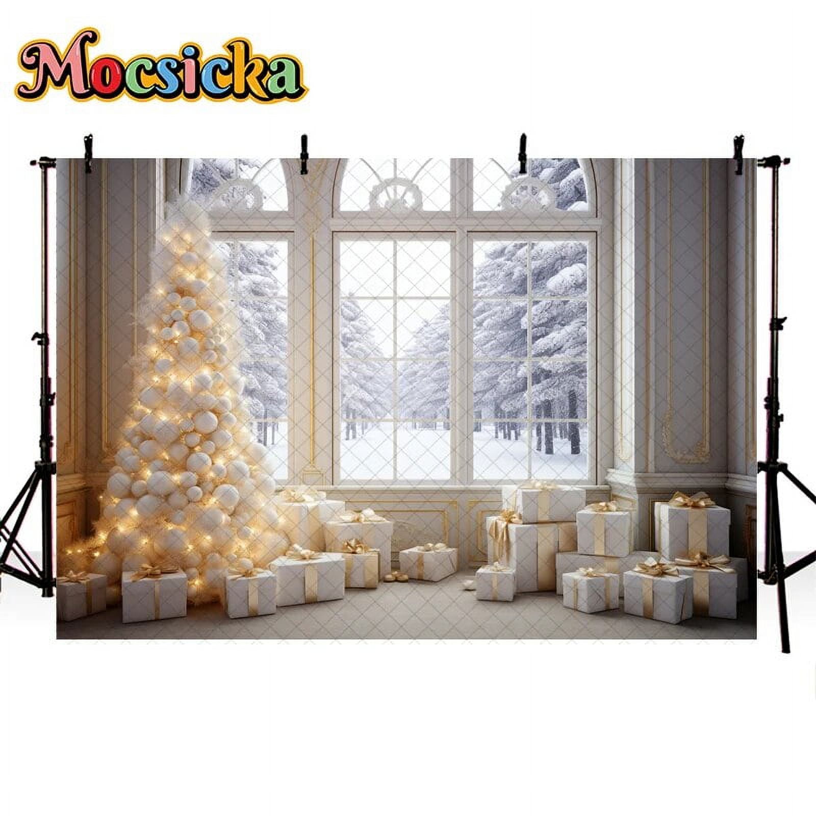 Winter Indoor Christmas Tree Window Photography Backdrop Gift Forest ...
