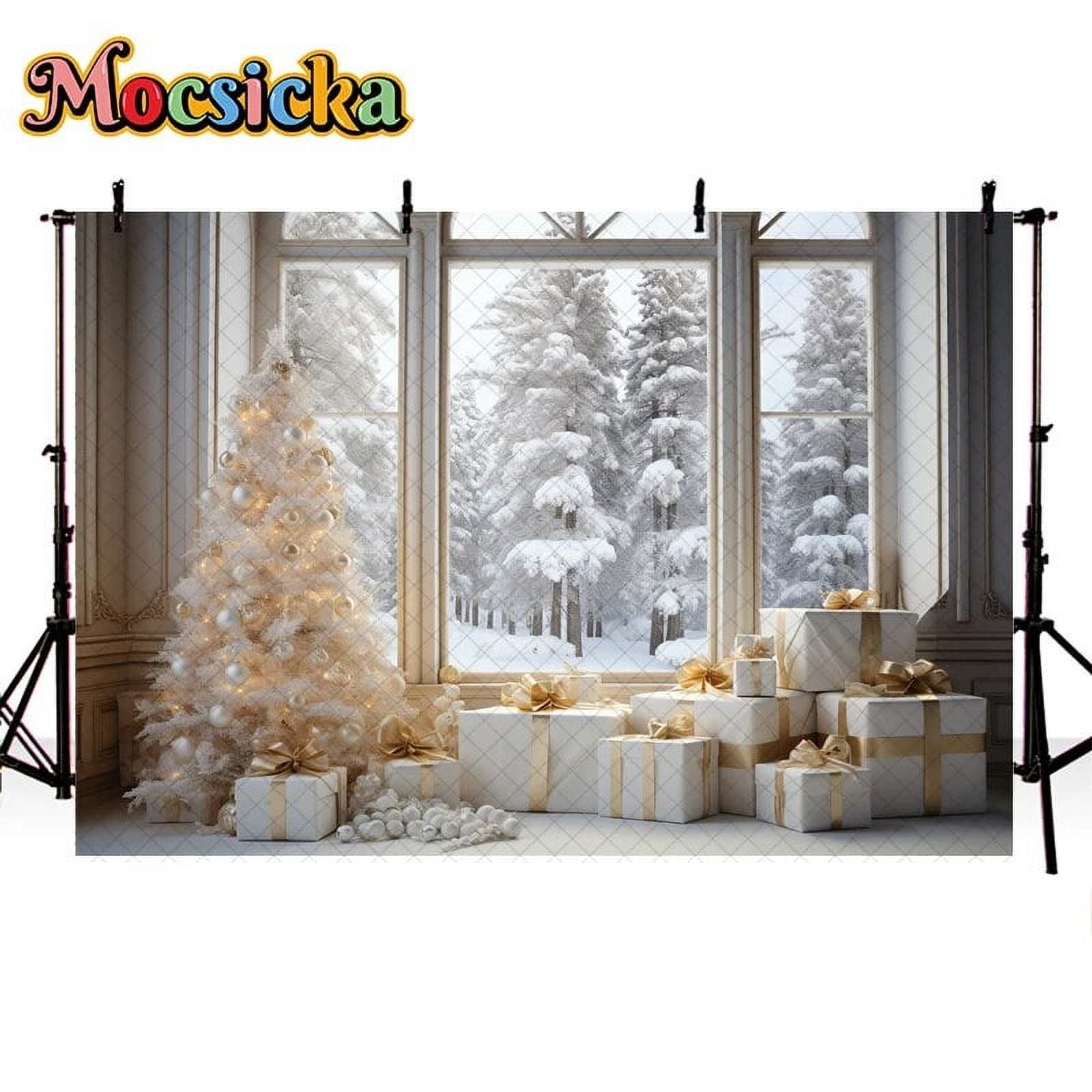 Winter Indoor Christmas Tree Window Photography Backdrop Gift Forest ...