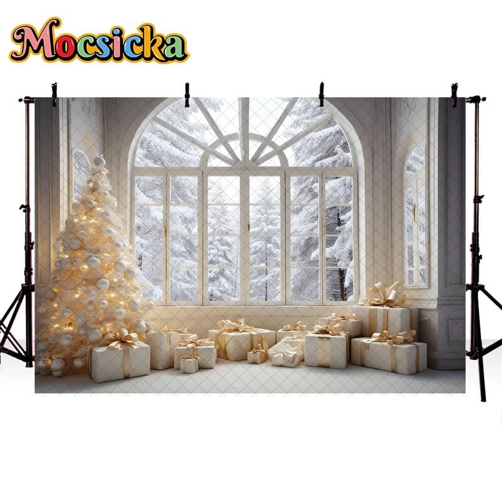 Winter Indoor Christmas Tree Window Photography Backdrop Gift Forest ...