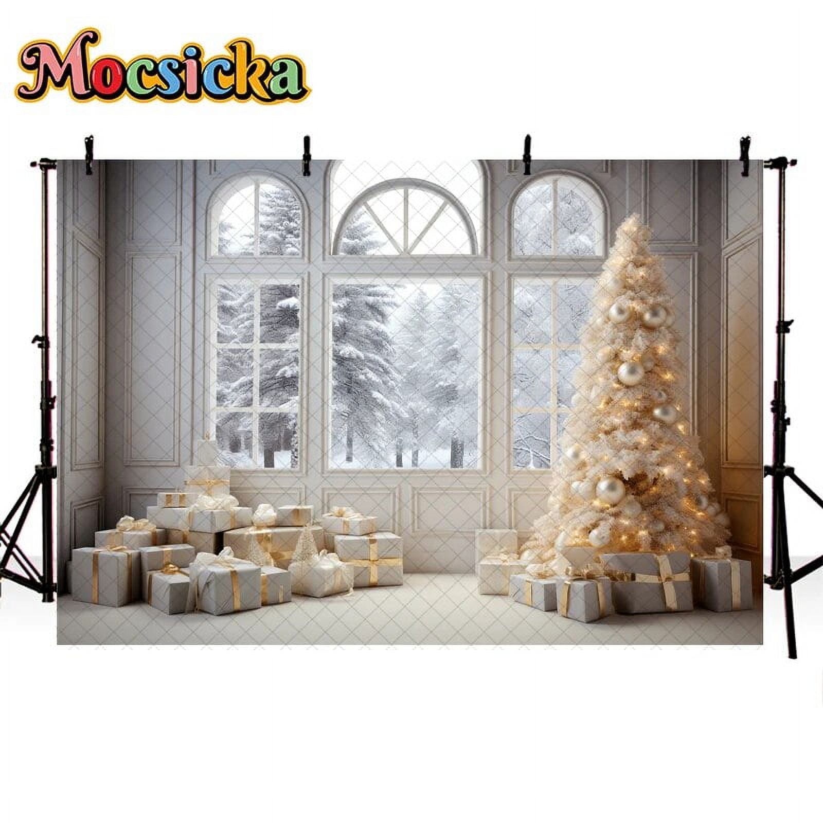 Winter Indoor Christmas Tree Window Photography Backdrop Gift Forest ...