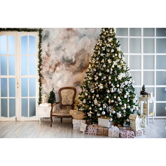Winter Interior Christmas Tree Background Abstract Tapestry Gift Baby ...