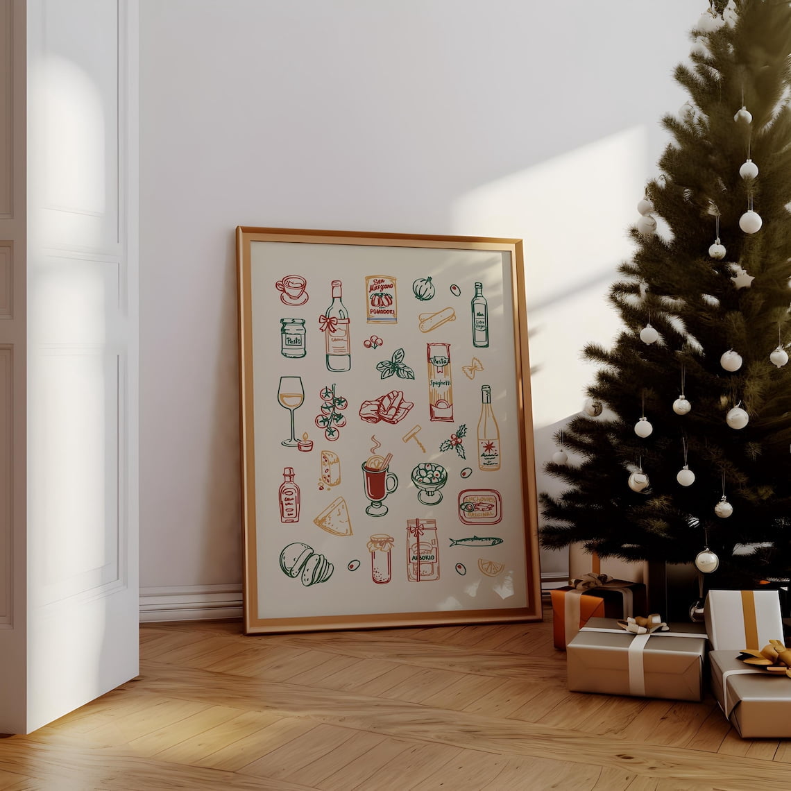Winter Italian Pantry Print Â€” Whimsical Ingredients San Marzano ...