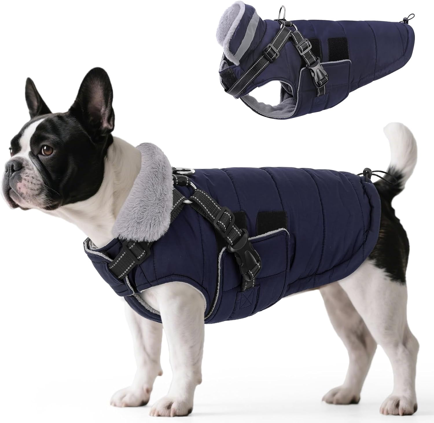 Winter Jackets for Medium Dogs with Harness Built-in, Puffer Jacket for ...