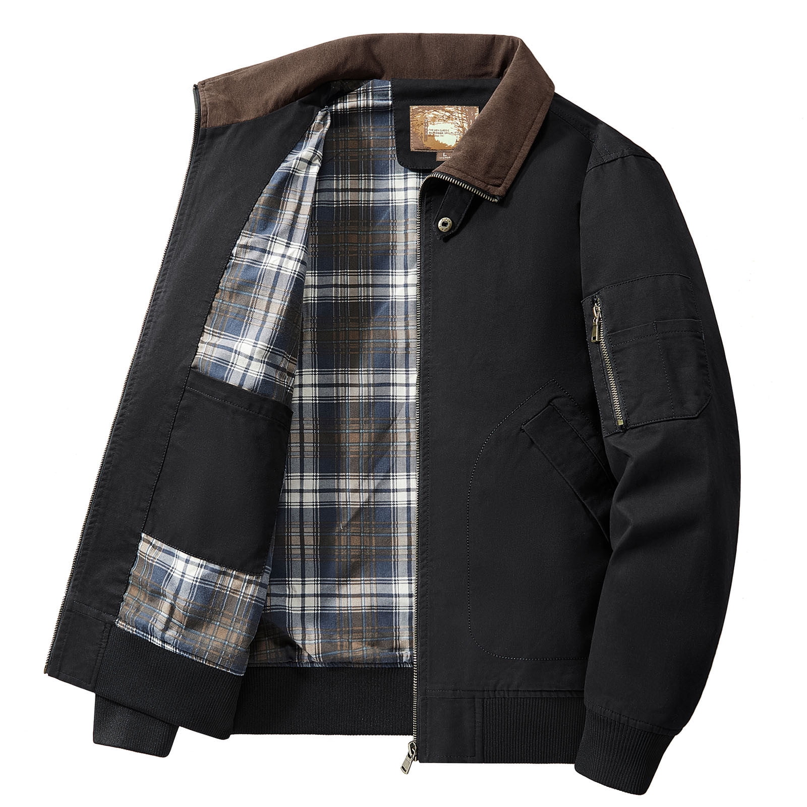 Winter Jackets for Men Fashion Casual Coats Color Block Zipper Pockets ...