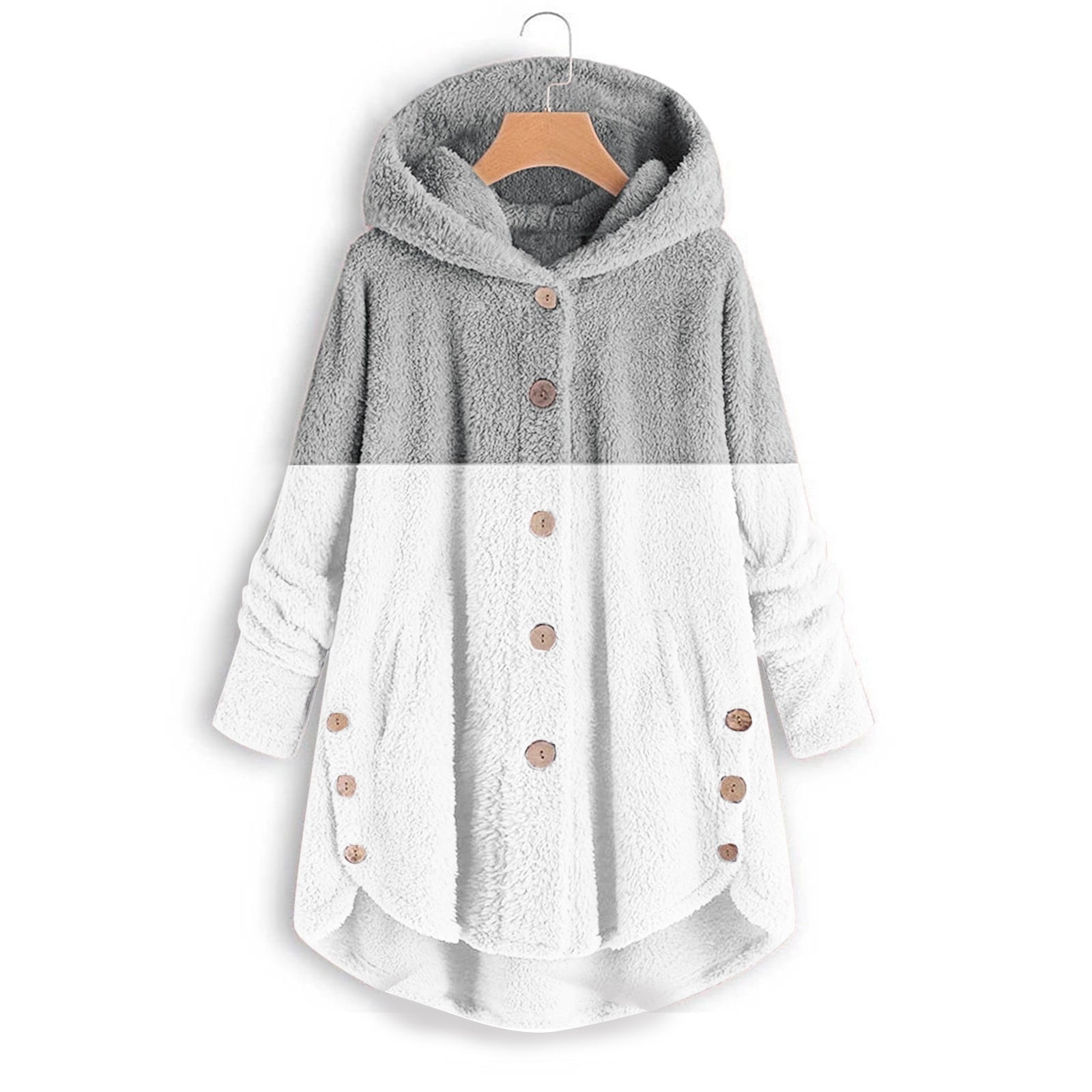 Winter Jackets for Women Fashion Double Sided Velvet Button Pullover ...