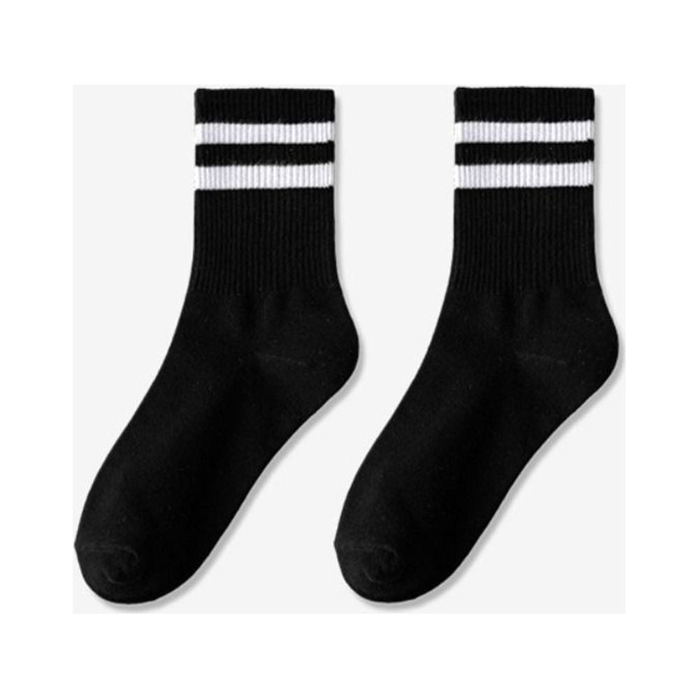 Winter Japanese Striped Cotton Two Bar Fashion Korean Style Socks ...