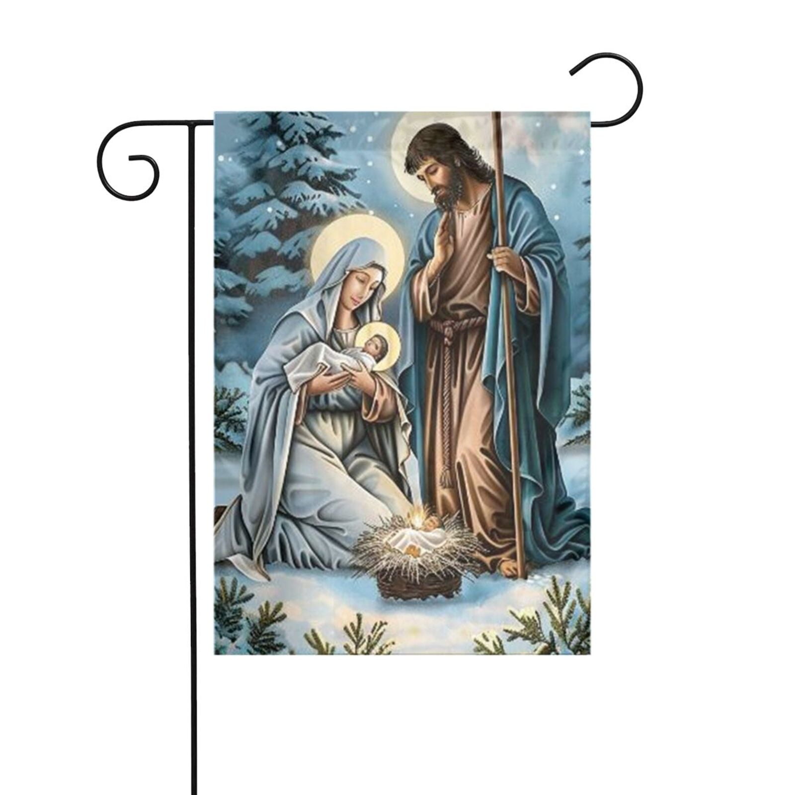 Winter Jesus Nativity Small Garden Flags 12x18 Inch Double Sided ...