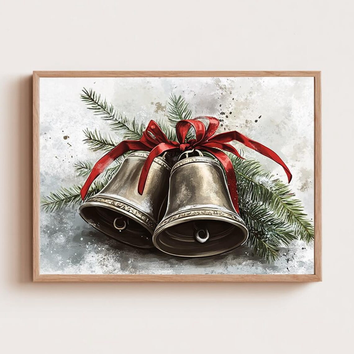 Winter Jingle Bells Poster, Primitive Cozy Winter Wall Art Print ...