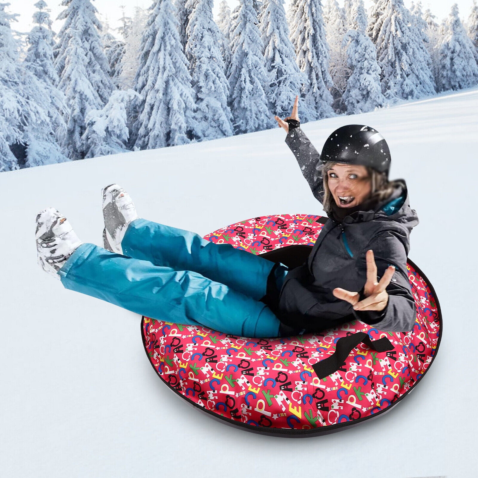 Winter Kids Inflatable Sledding Tube Oxford Cloth Inflatable Snow Sleds ...