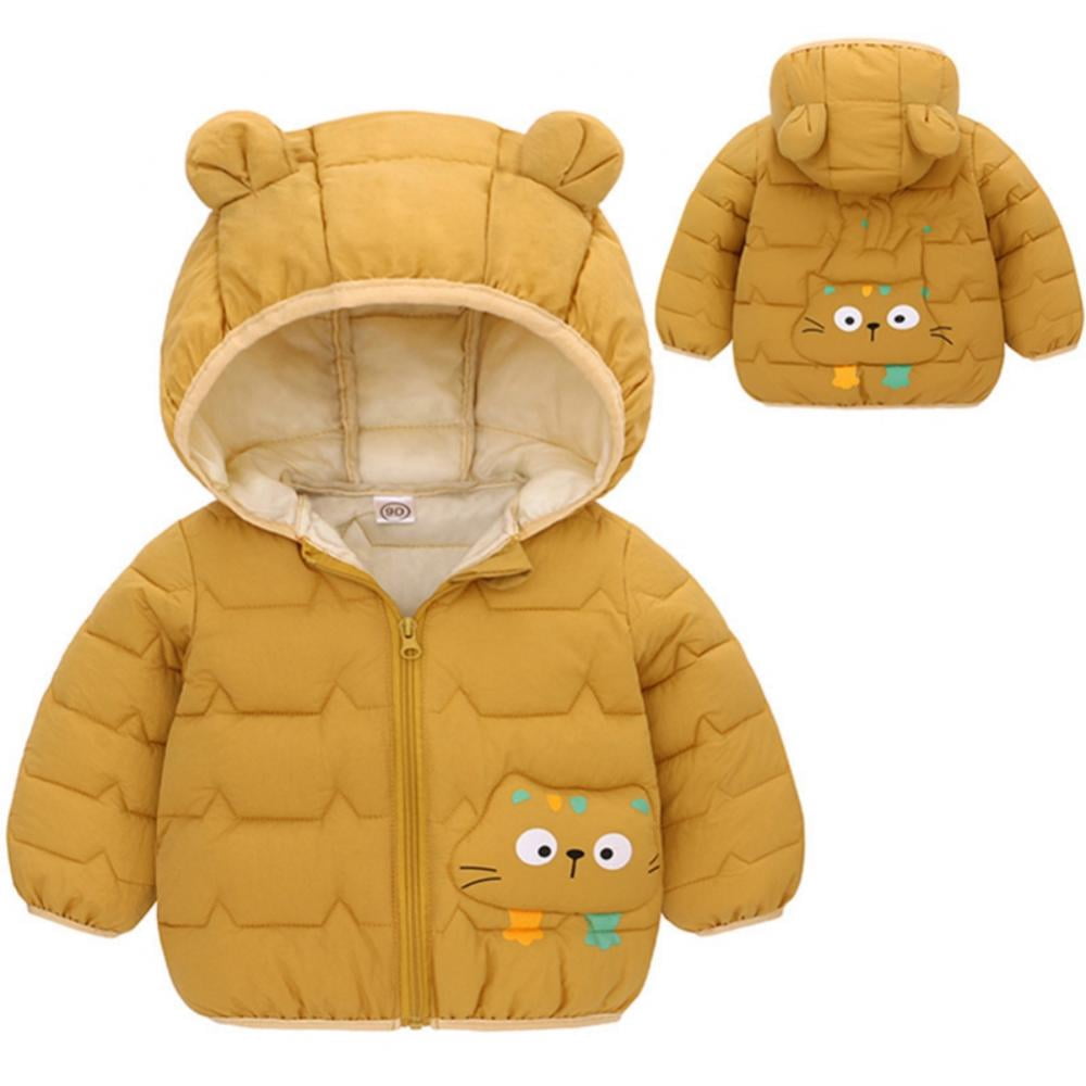 Winter Kids down Coat Baby Boy Cartoon Warm Eear Hooded Jacket Coats ...