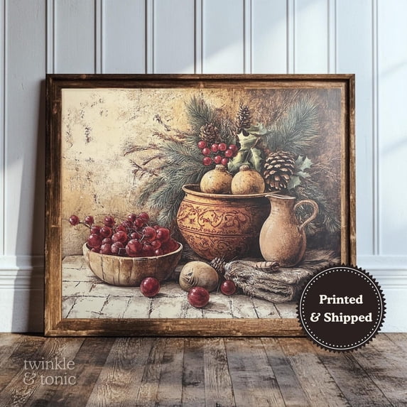 Winter Kitchen Art Print Rustic Farmhouse Wall Dã©Cor Still Life Poster ...