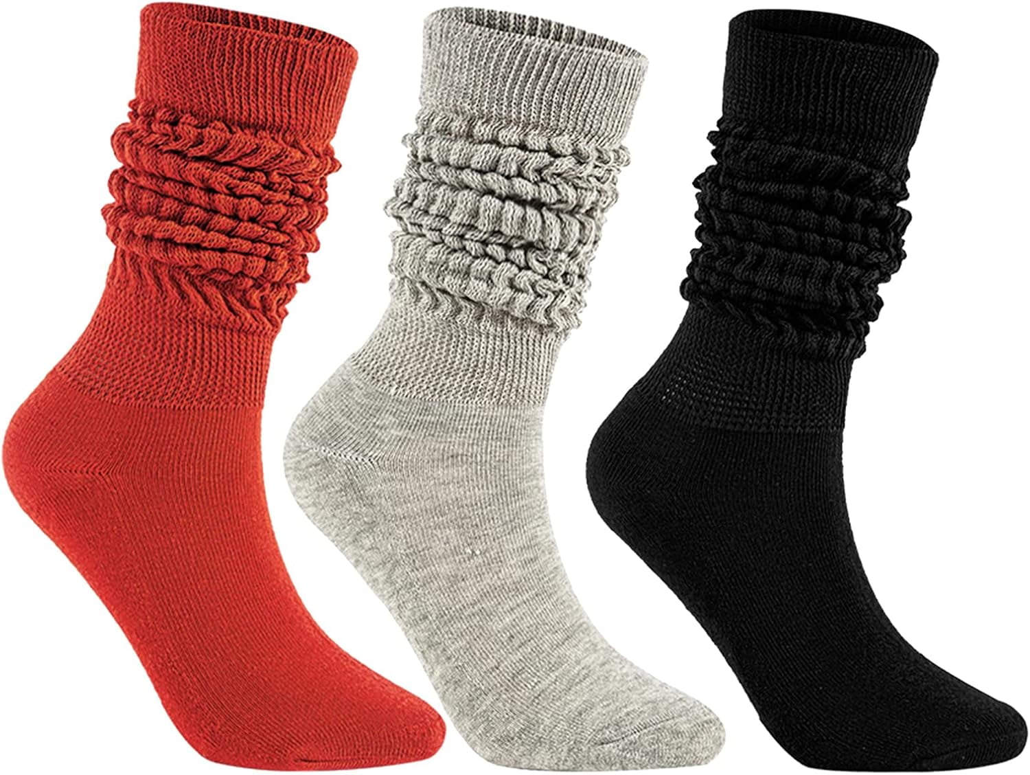 Winter Knee High Slouch Socks for Women Soft Extra Long Scrunch Sock ...