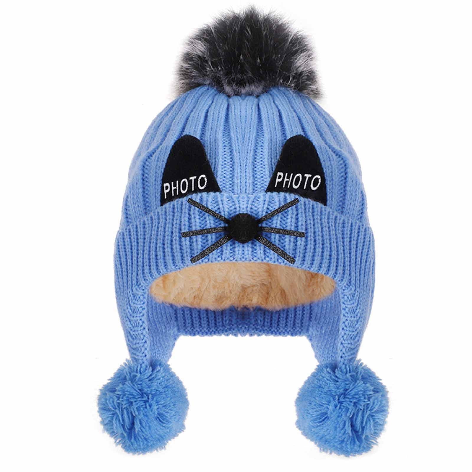 Winter Knit Hat For Girls Boys Winter Girls Boys Kids Winter Beanie Hat ...