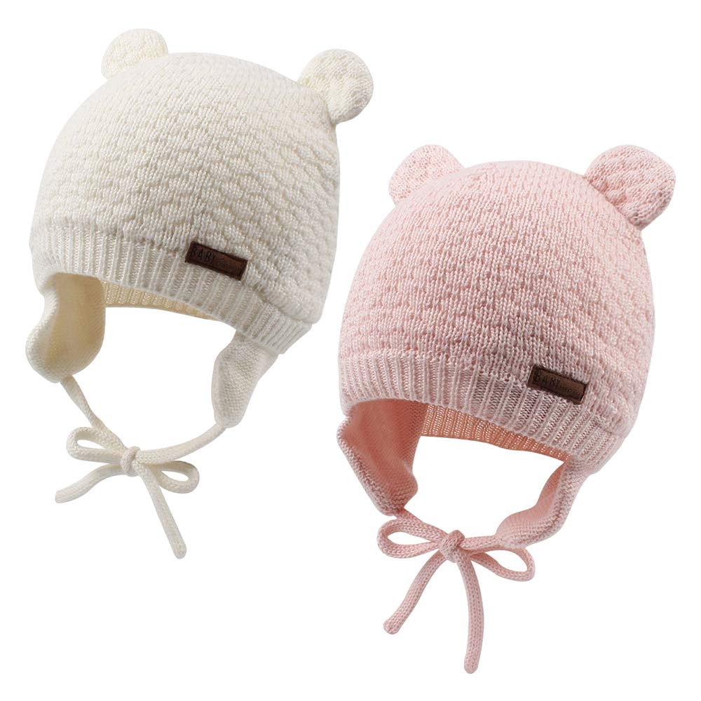 Winter Knitted Infant Beanie Baby Girls Boys Earflap Hat Cute Bear Ears ...