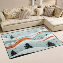 Blue Lock and Heart Pattern Soft Polyester Area Rug 60''x39'', Non Slip ...