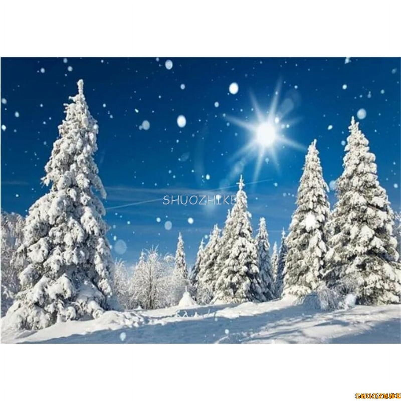 Winter Landscape Pine Forest Photography Backdrops Mountain Snow Nature ...