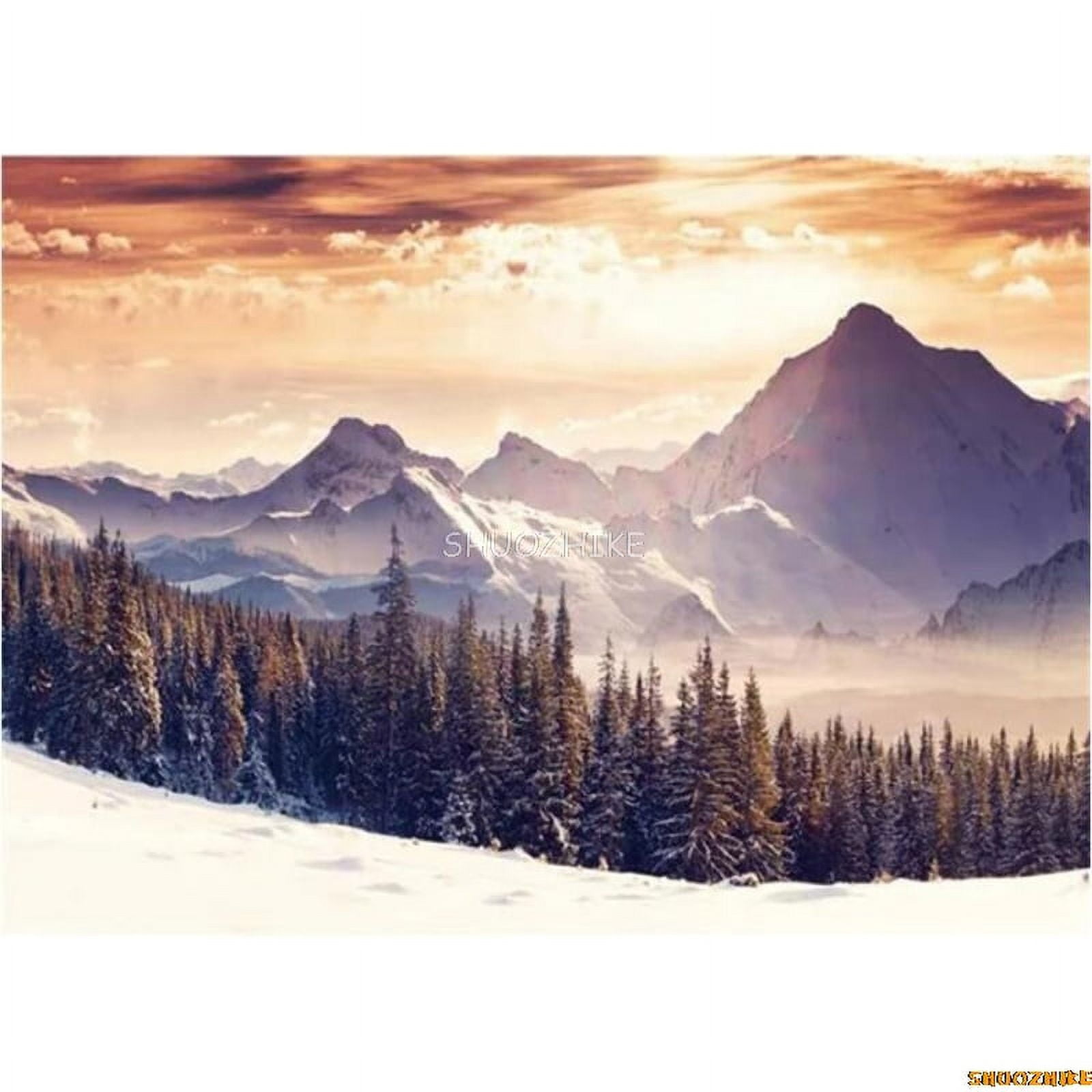 Winter Landscape Pine Forest Photography Backdrops Mountain Snow Nature ...