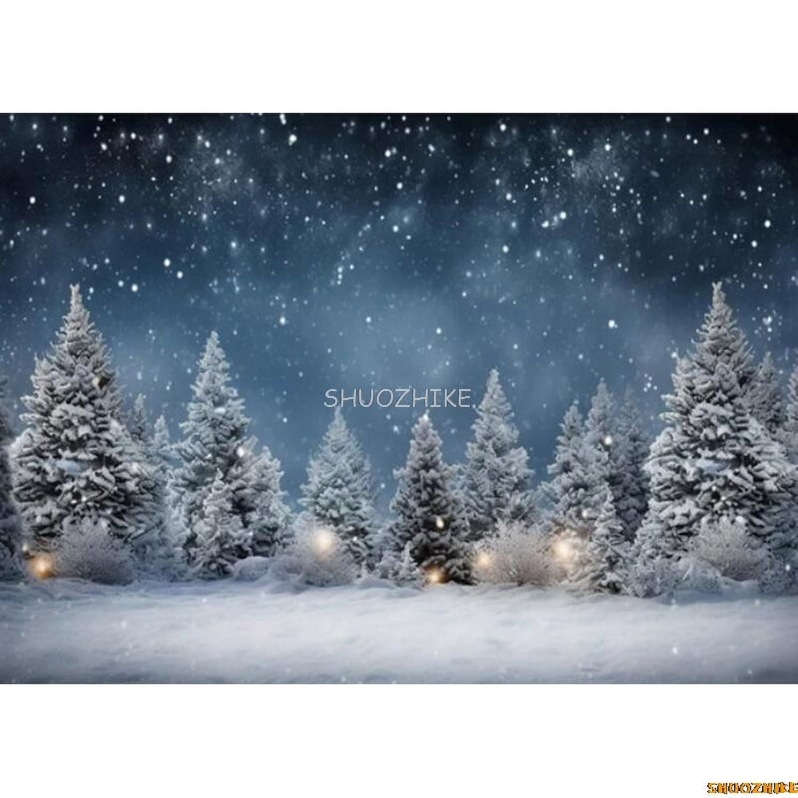 Winter Landscape Pine Forest Photography Backdrops Mountain Snow Nature ...
