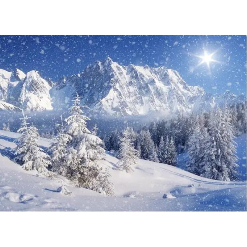 Winter Landscape Pine Forest Photography Backdrops Mountain Snow Nature ...