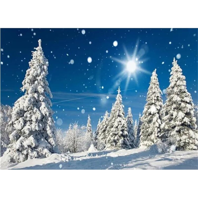 Winter Landscape Pine Forest Photography Backdrops Mountain Snow Nature ...