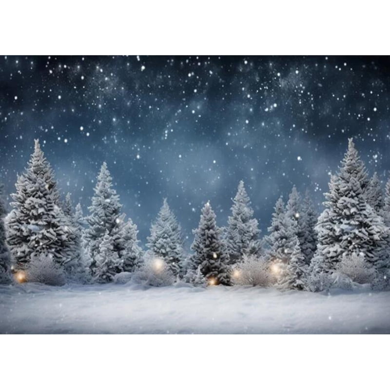 Winter Landscape Pine Forest Photography Backdrops Mountain Snow Nature ...