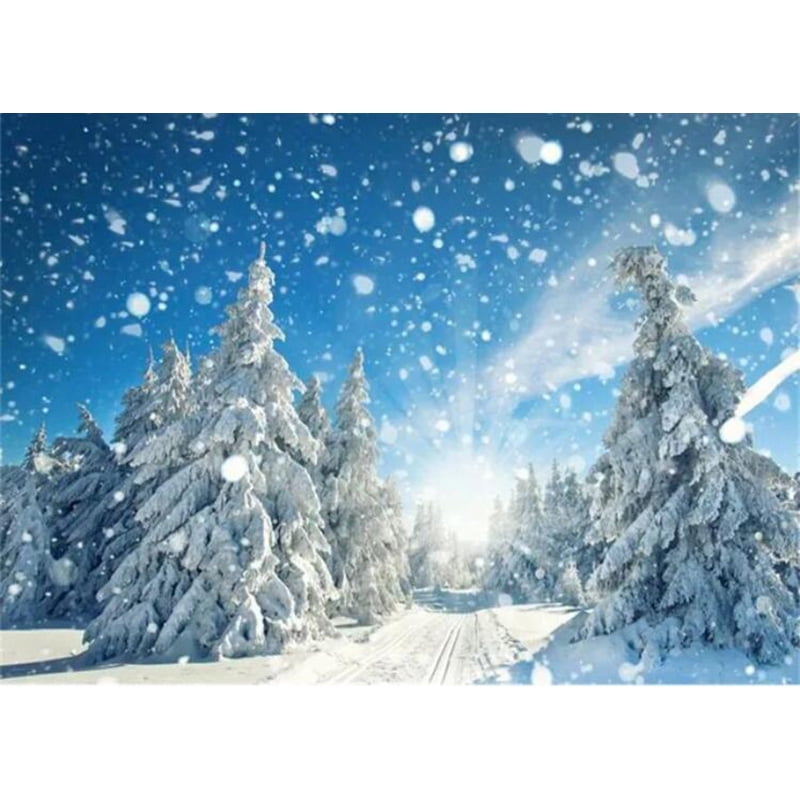 Winter Landscape Pine Forest Photography Backdrops Mountain Snow Nature ...