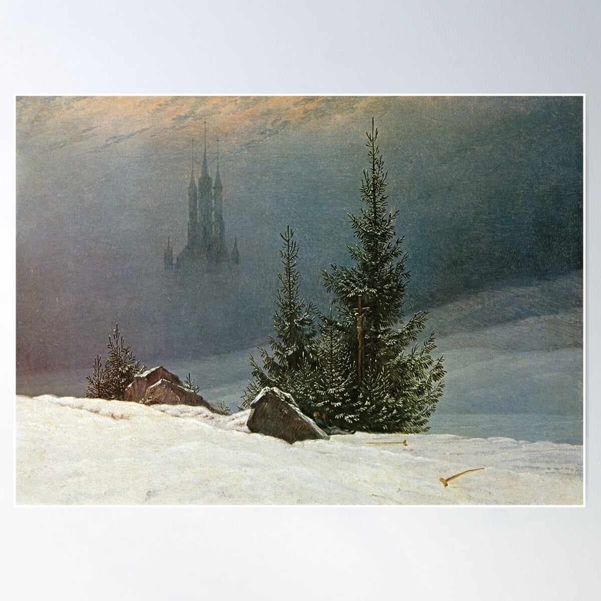 Winter Landscape With Church - Caspar David Friedrich Poster Wall Art ...