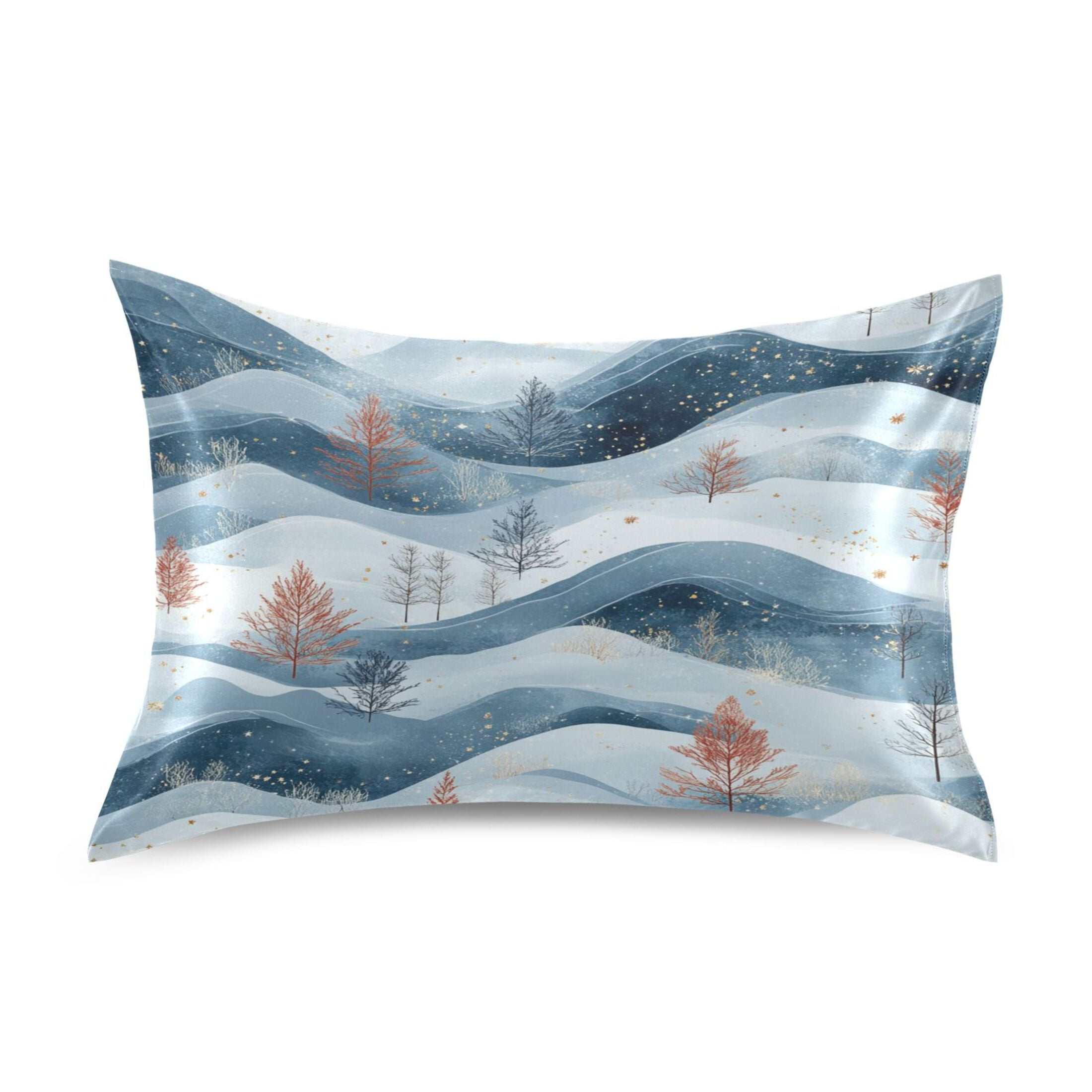 Winter Landscape with Trees Queen Size Pillowcase Silky Smooth Finish ...
