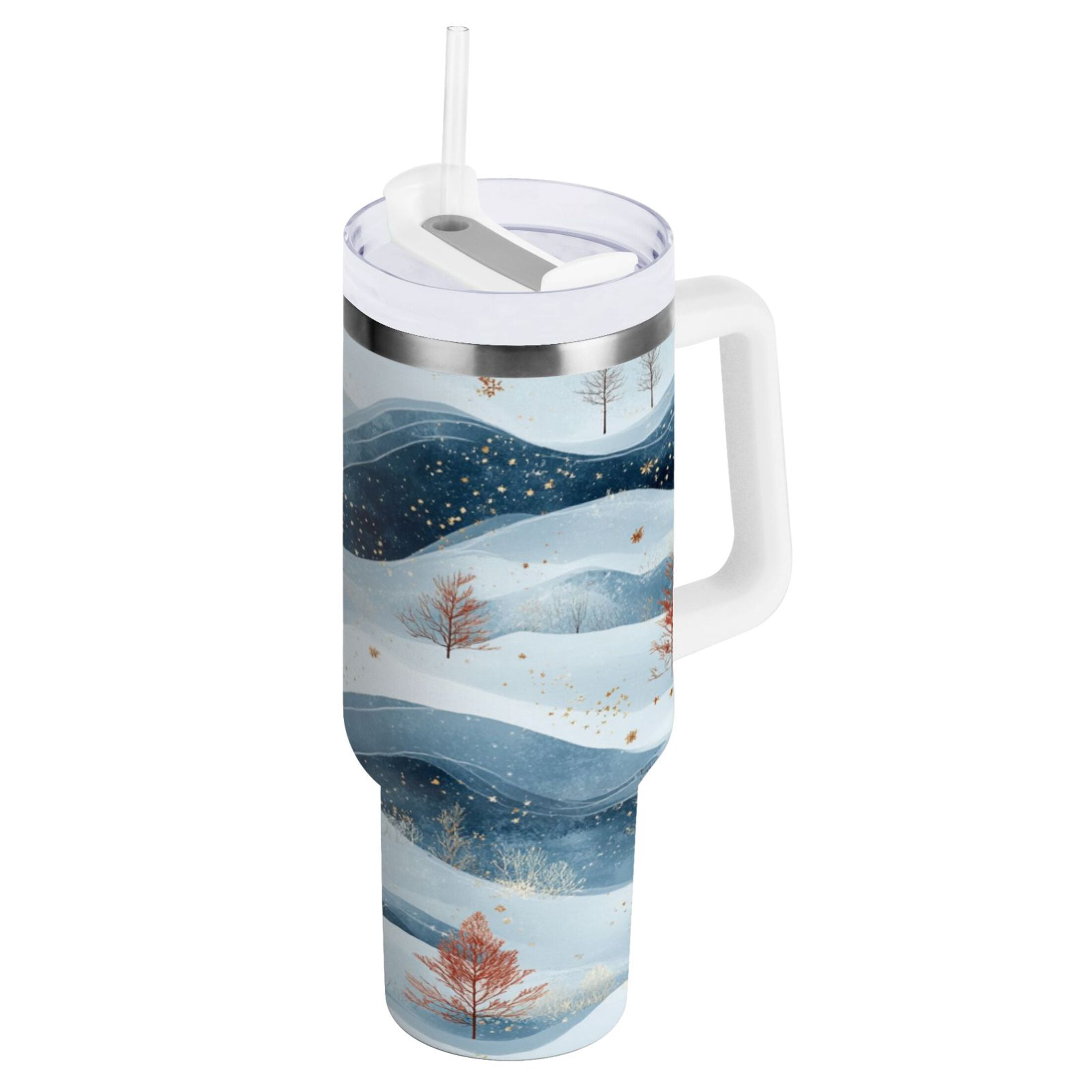 Winter Landscape with Trees Water Bottles 30oz Insulated Tumblers ...