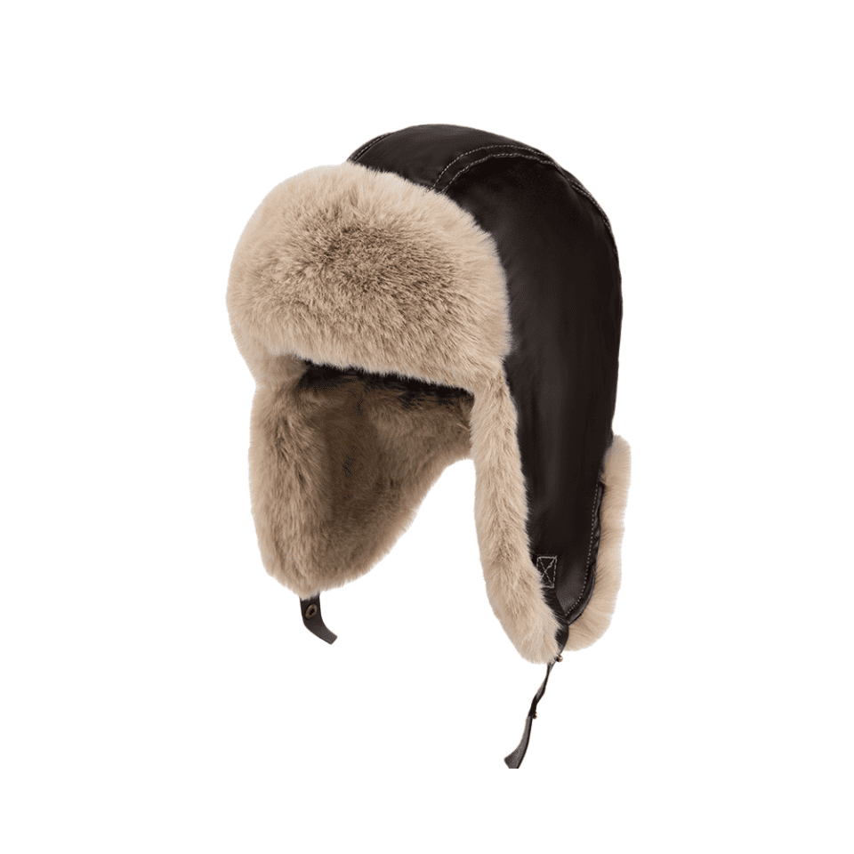 Winter Leather Trapper Hat for Men Women, Thick Fleece Lined Earflap ...