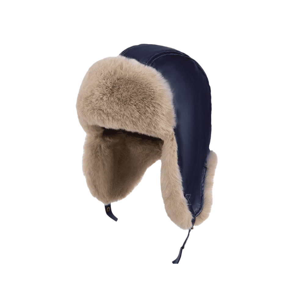 Winter Leather Trapper Hat for Men Women, Thick Fleece Lined Earflap ...