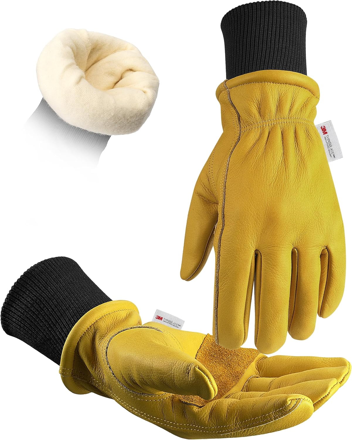 Winter Leather Work Gloves for Men and Women,3M Thinsulate Lining for ...