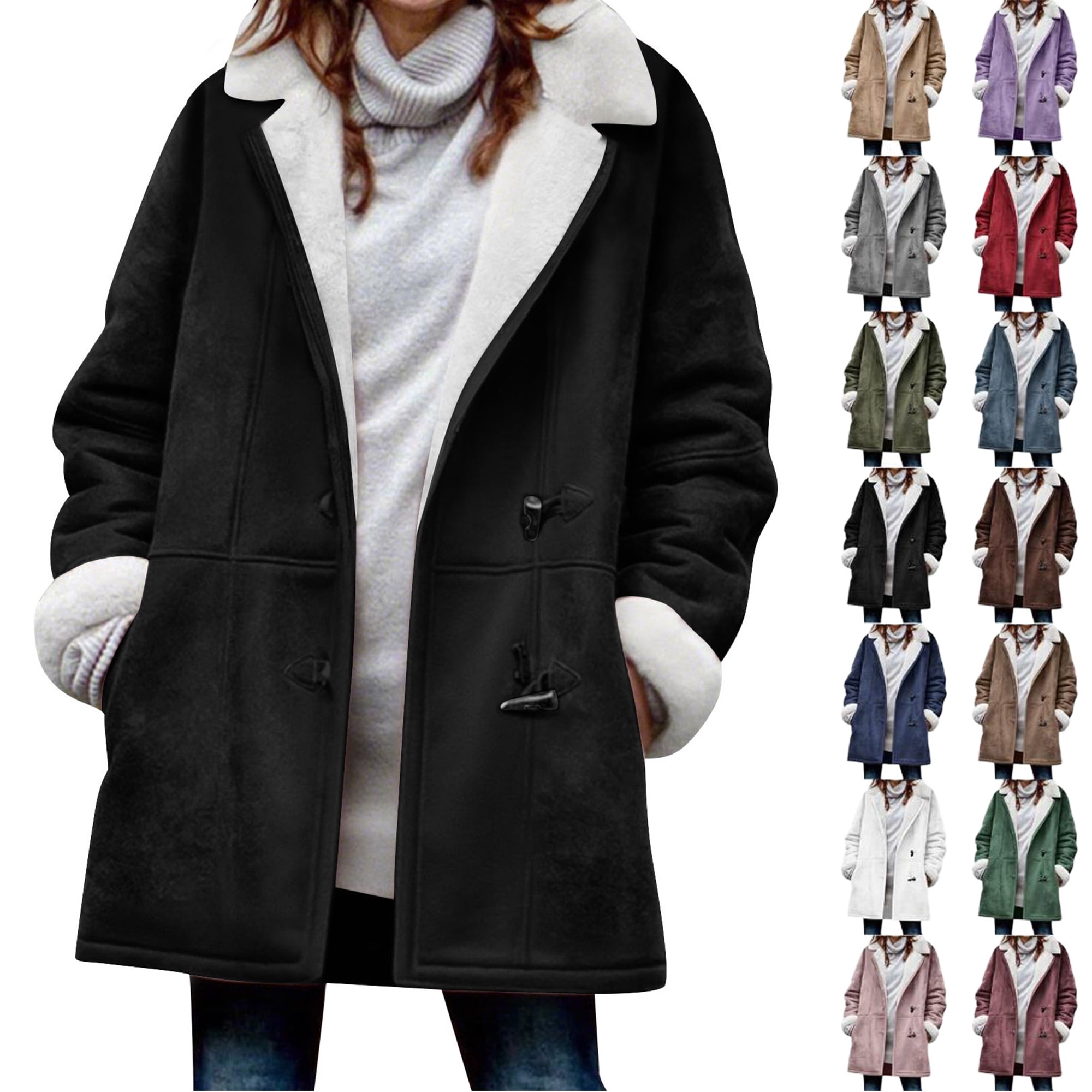Winter Long Coats for Women Warm Lapels Quilted Jackets For Women Long ...