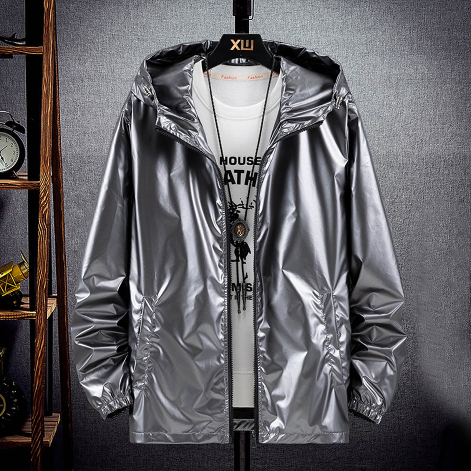 Winter Long Sleeve Outerwear Jackets for Men Gray Mens Fashionable ...