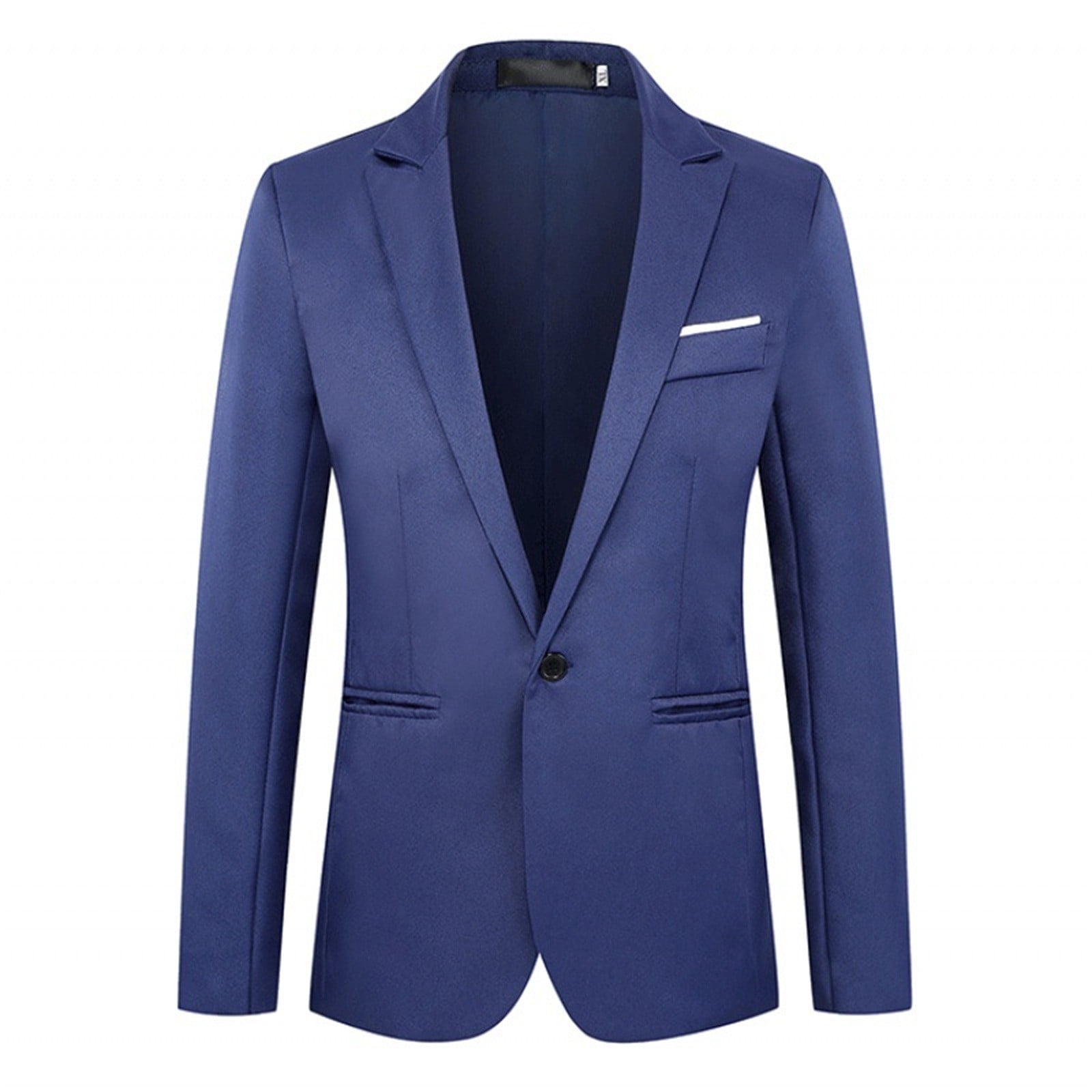 Winter Long Sleeve Wedding Guest Spandex Blazer Jackets for Men Blue ...