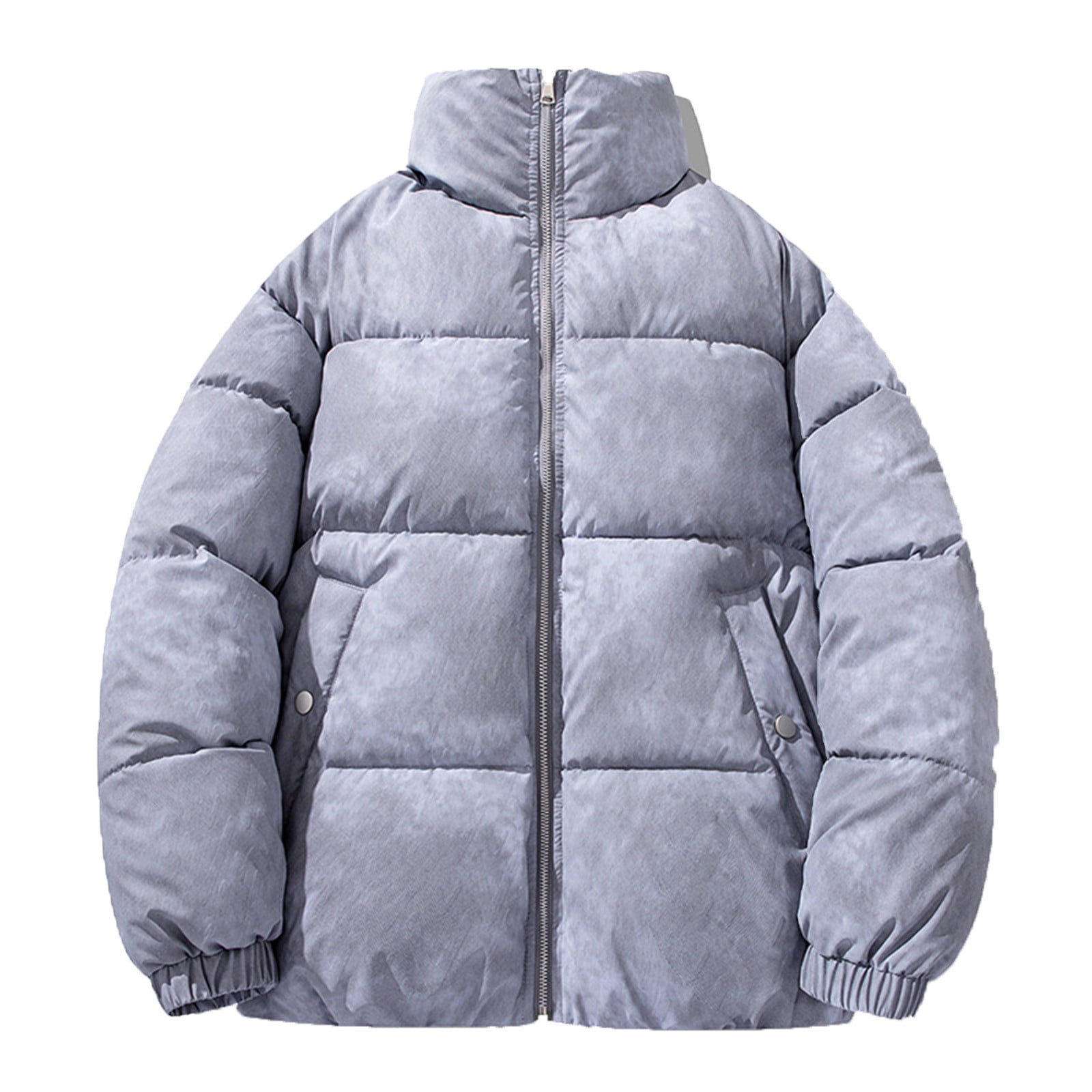Winter Loose Turtleneck Jackets Casual Quilted Full Zip Heavyweight ...