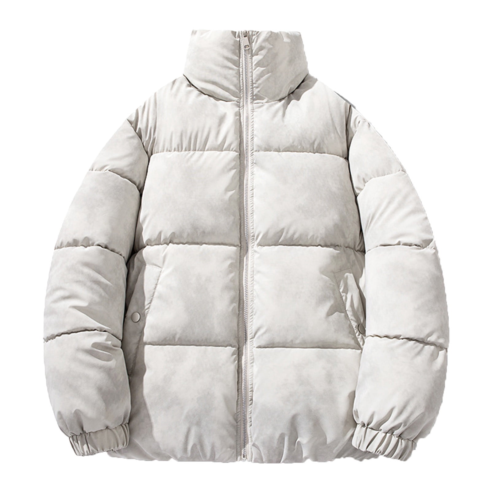 Winter Loose Turtleneck Jackets Casual Quilted Full Zip Heavyweight ...