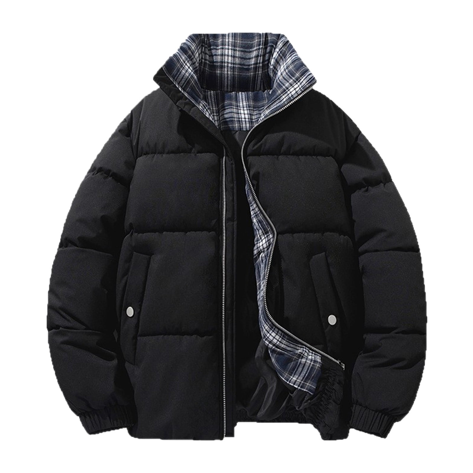 Winter Loose Turtleneck Jackets Full Zip Heavyweight Stylish Quilted ...
