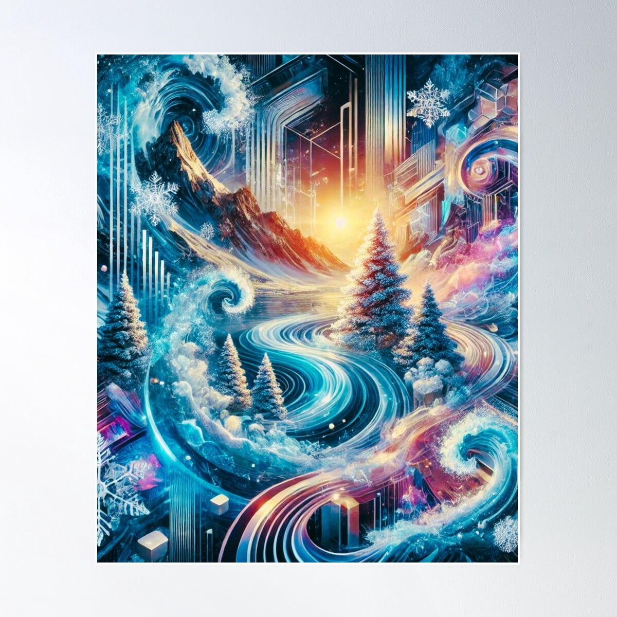 Winter Magic - A Glow Of Ice And Light Poster Wall Art, Modern Wall ...