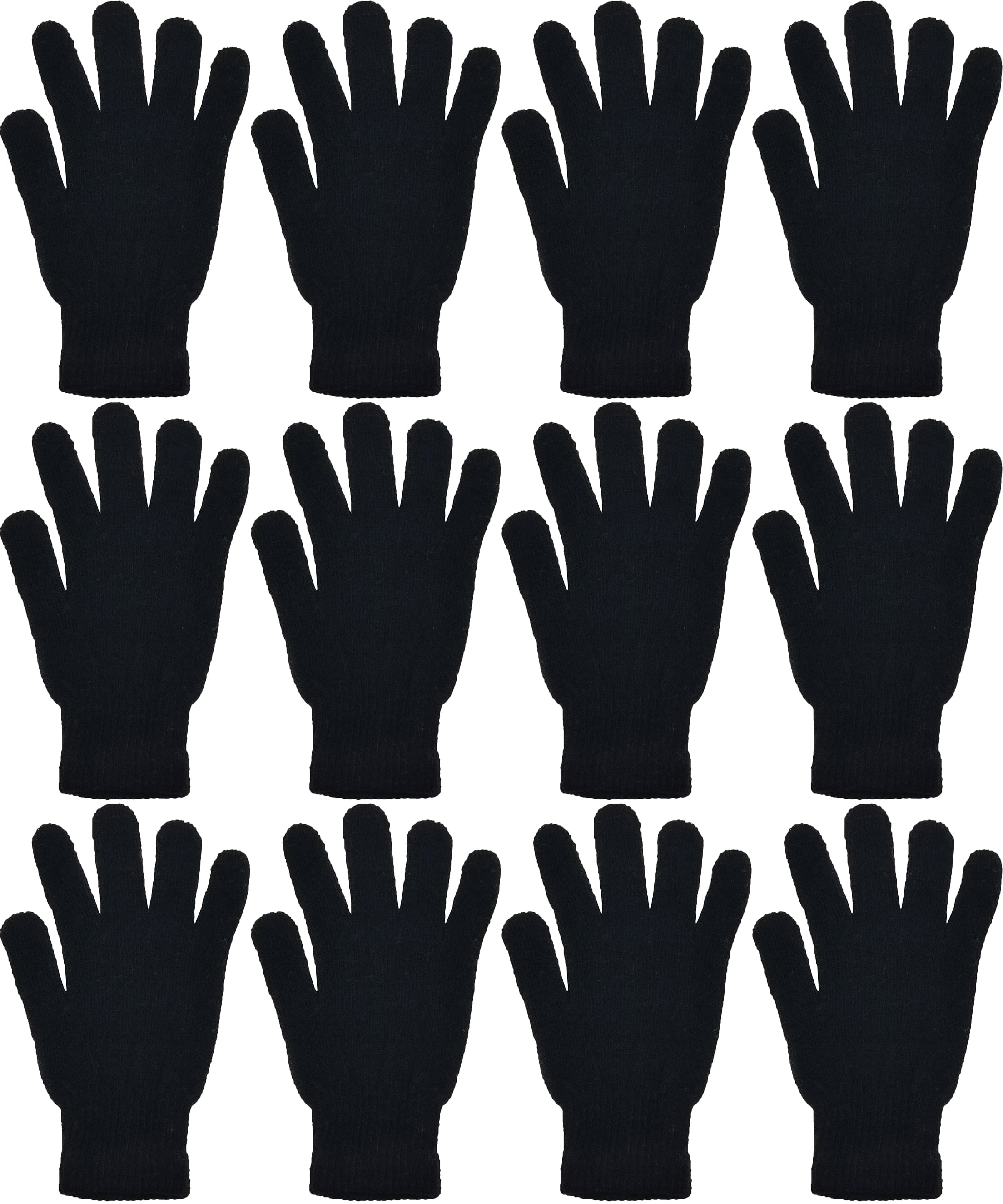 Winter Magic Gloves, 12 Pairs Men or Womens Warm Brushed Interior ...