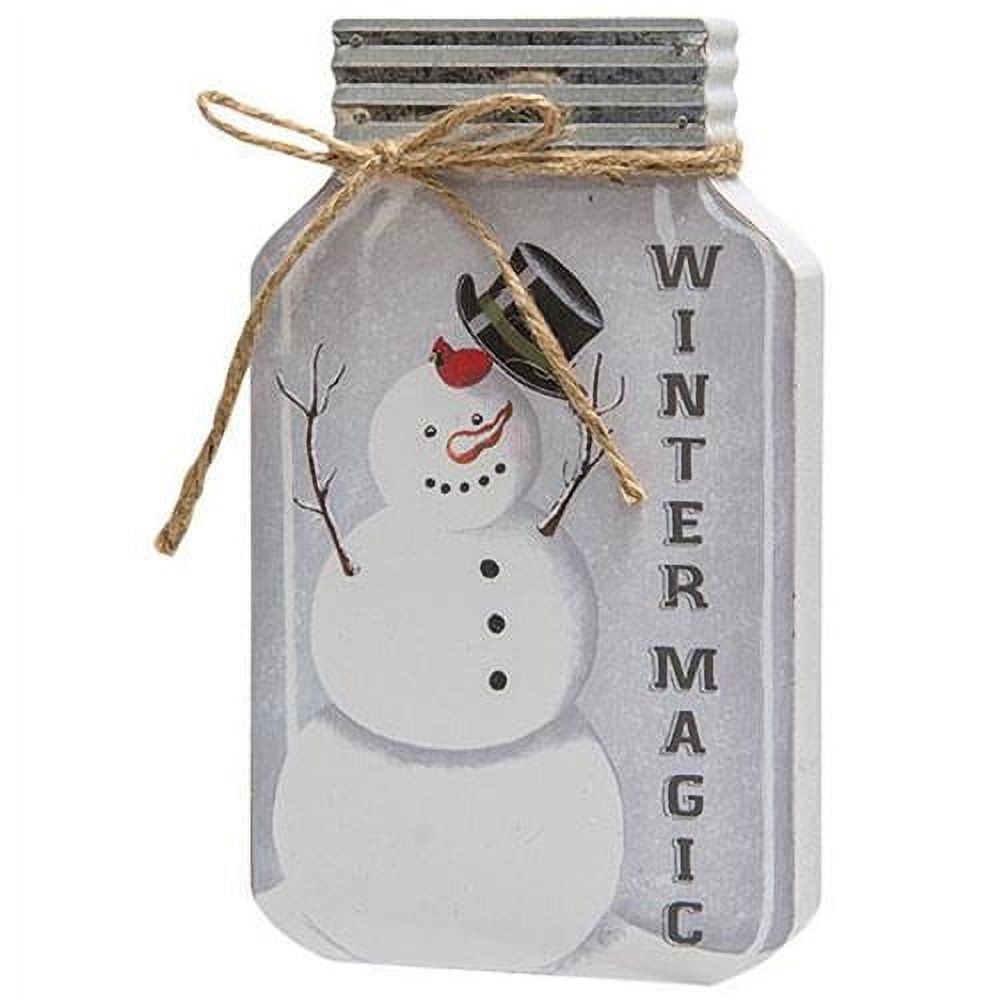 *Winter Magic Snowman Chunky Mason Jar Sitter - Walmart.com