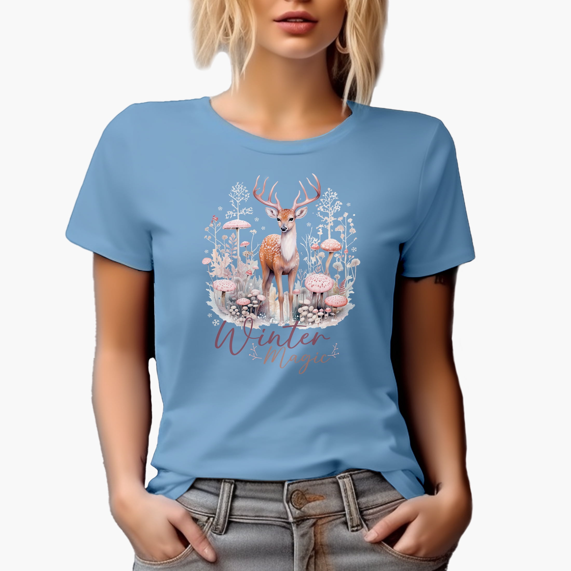 Winter Magic with Watercolor Reindeer & Mushrooms Art, Christmas Season ...