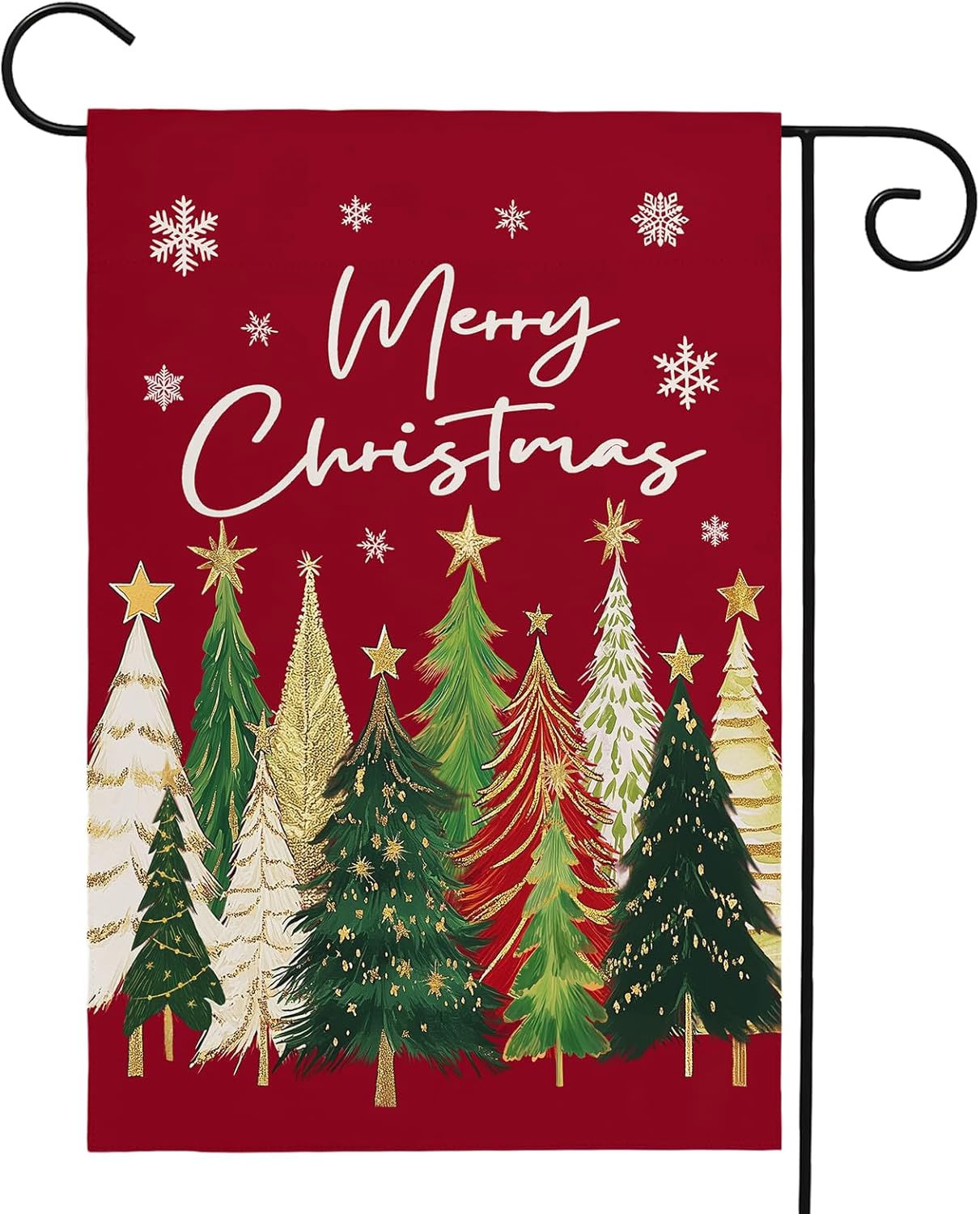 Winter Marry Christma Trees Garden Flag 12x18 Double Sided Standerd ...