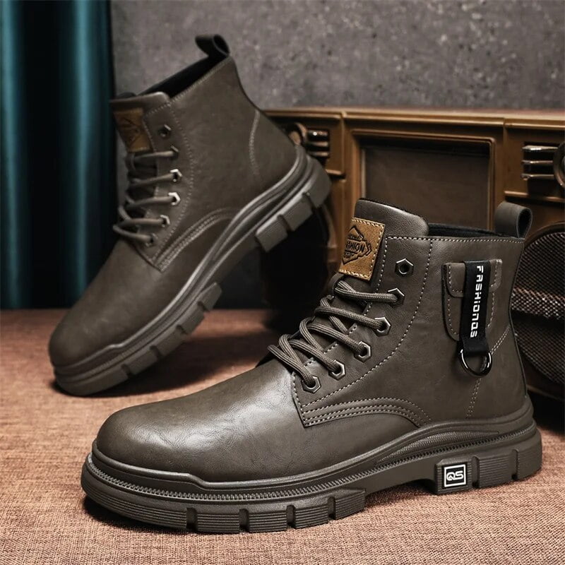Winter Men Boots Casual Shoes Leather Designer Luxury Ankle Platform ...