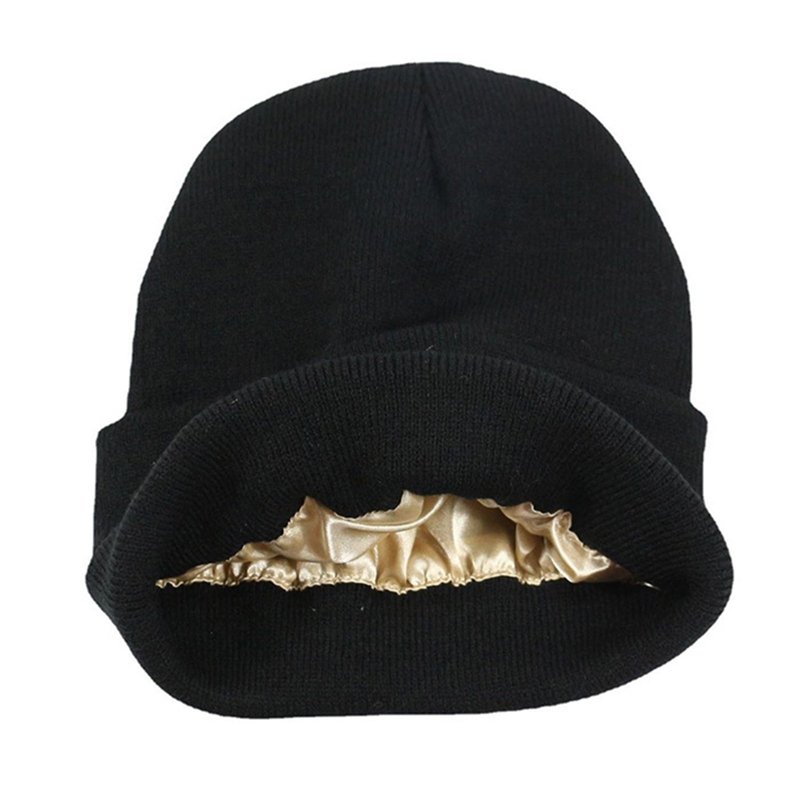 Winter Men Women Thermal Hat Solid Satin Lined Windproof Knitting ...