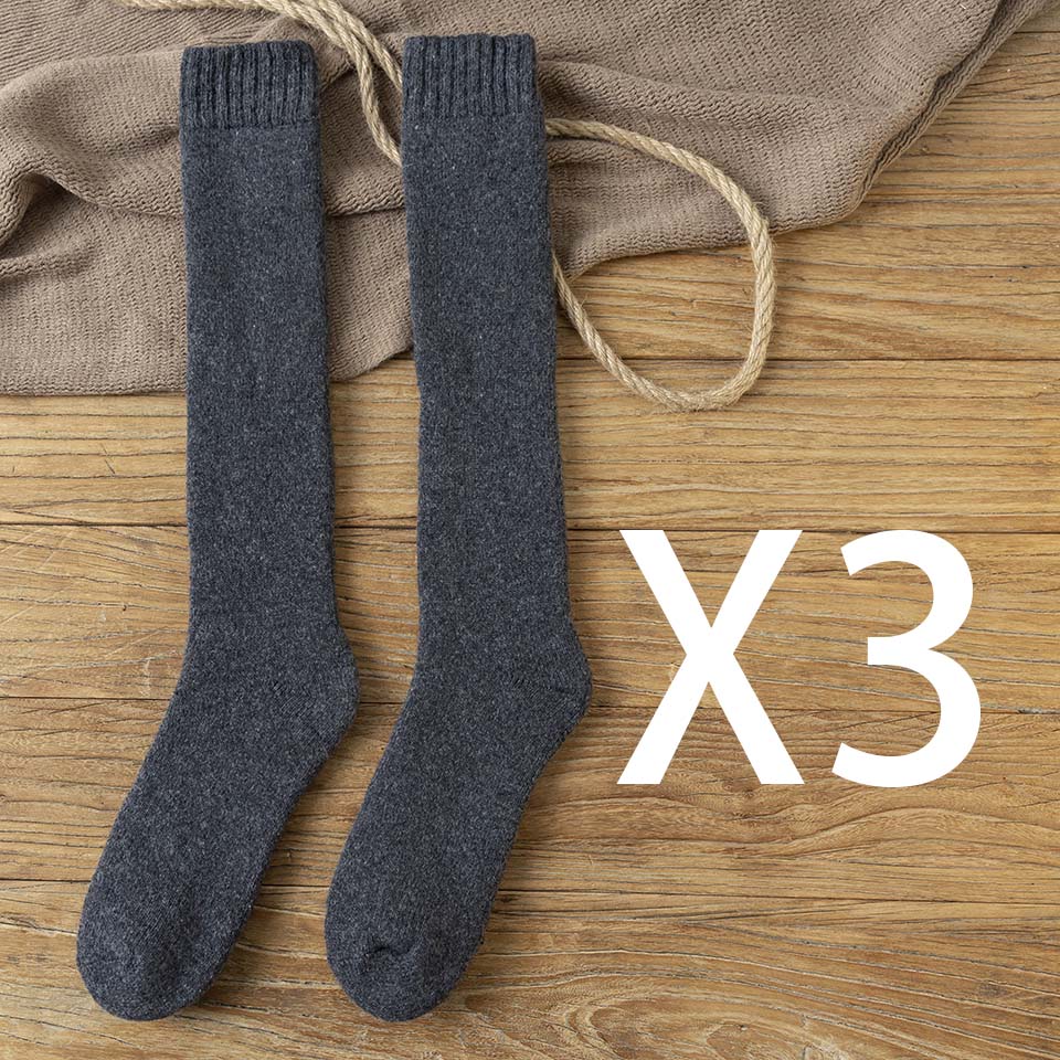 Winter Men's Knee Wool Long Socks Thick Warm Harajuku Retro Compression ...