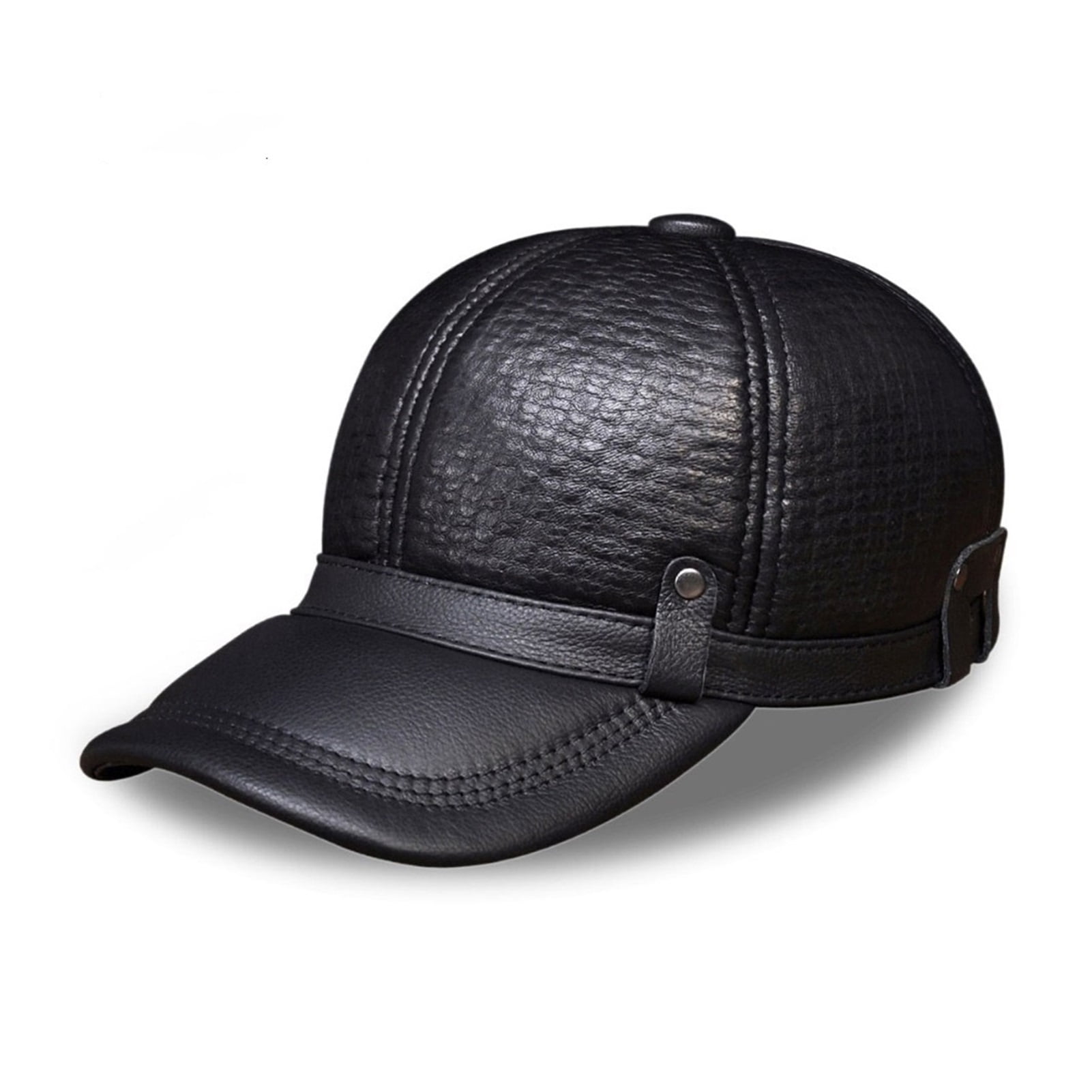 Winter Mens Leather Cap Cadet Army Flat Top Hat ,Classic Design ...
