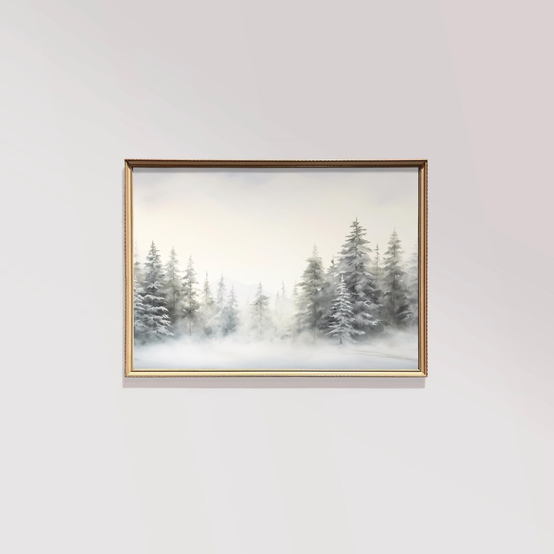 Winter Moody Forest Wall Art Winter Tree Wall Art Minimalist Tree Art ...