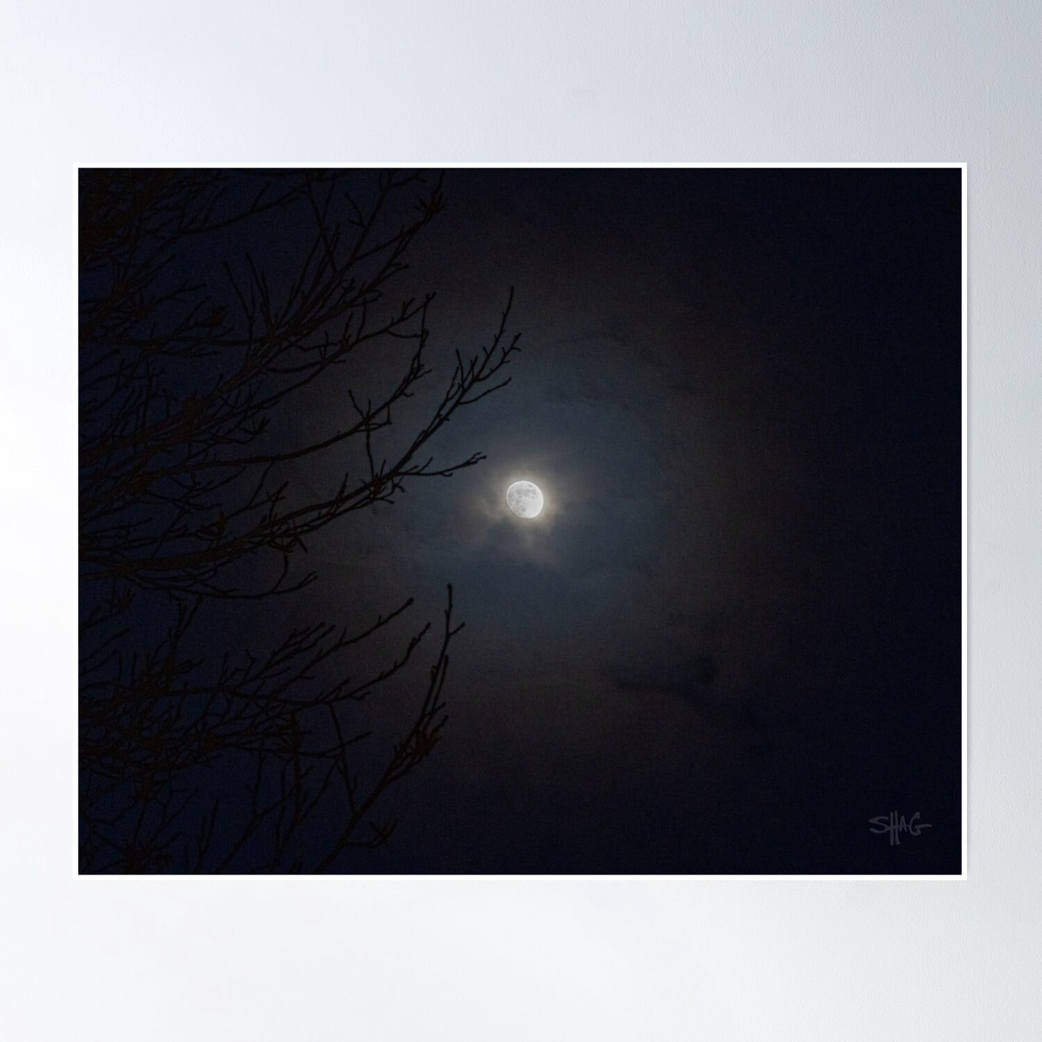 Winter Moon 1 Poster Wall Art, Modern Wall Decor, 12x18 UNFRAMED ...